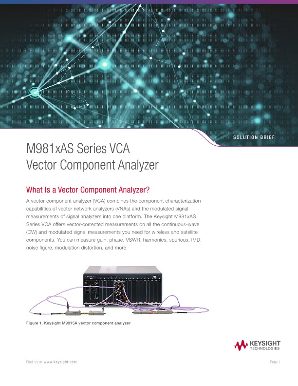 M981xAS Series VCA Vector Component Analyzer PDF Asset Page | Keysight